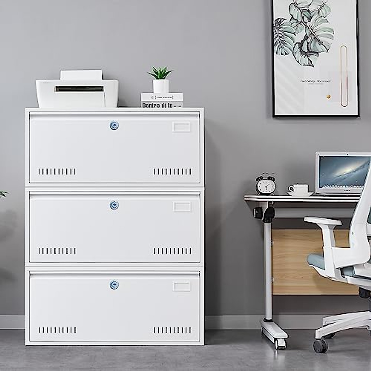 BUTISOW Metal Lateral File Cabinet with Lock,File Organization Storage Cabinets,Large Deep Drawers Office Cabinets,Home Office for Hanging Files Letter/Legal Size(Requires Assembly)