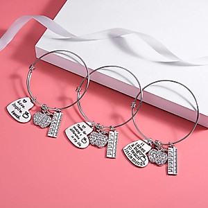 Nzztont Pack Of 3 Teacher Bangles Gifts For Teacher Open School Gifts For Teachers Thank You Bangle Bracelets (3PCs Bangles Mixed Style 01)