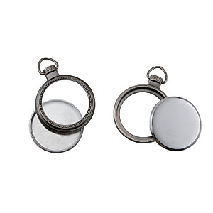 Tim Holtz Idea-ology Mini Pocket Watch Embellishments 2/Pack, Antique Nickel (TH93274),Silver