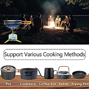 Hotdevil Portable Camping Stove Burner With Fuel Can Canister Stand equivalent to Coleman Bottletop Propane Camping Stove Single Burner Backpack Stove with Adjustable Stand (Gas Canister Not Included)