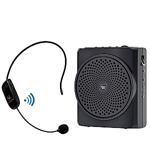 WinBridge Wireless Voice Amplifier Wireless Microphone Headset, 16W Bluetooth Speaker and Microphone Portable Pa for Teachers, Tour Guides, Coaches, Elderly Etc S619UHF
