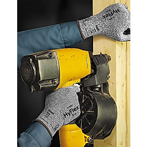 Ansell HyFlex 11-801 Nylon Glove, Black Foam Nitrile Coating, Knit Wrist Cuff, Large, Size 9 (Pack of 12)