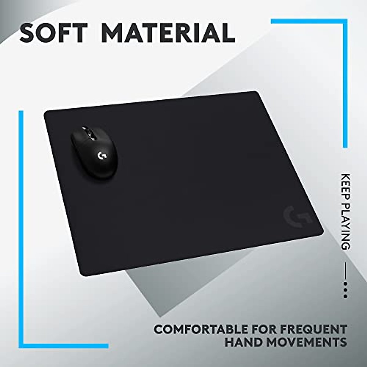 Logitech G740 Large Thick Gaming Mouse Pad, Optimized for Gaming Sensors, Moderate Surface Friction, Non-Slip Mouse Mat, Mac and PC Gaming Accessories, 460 x 600 x 5 mm