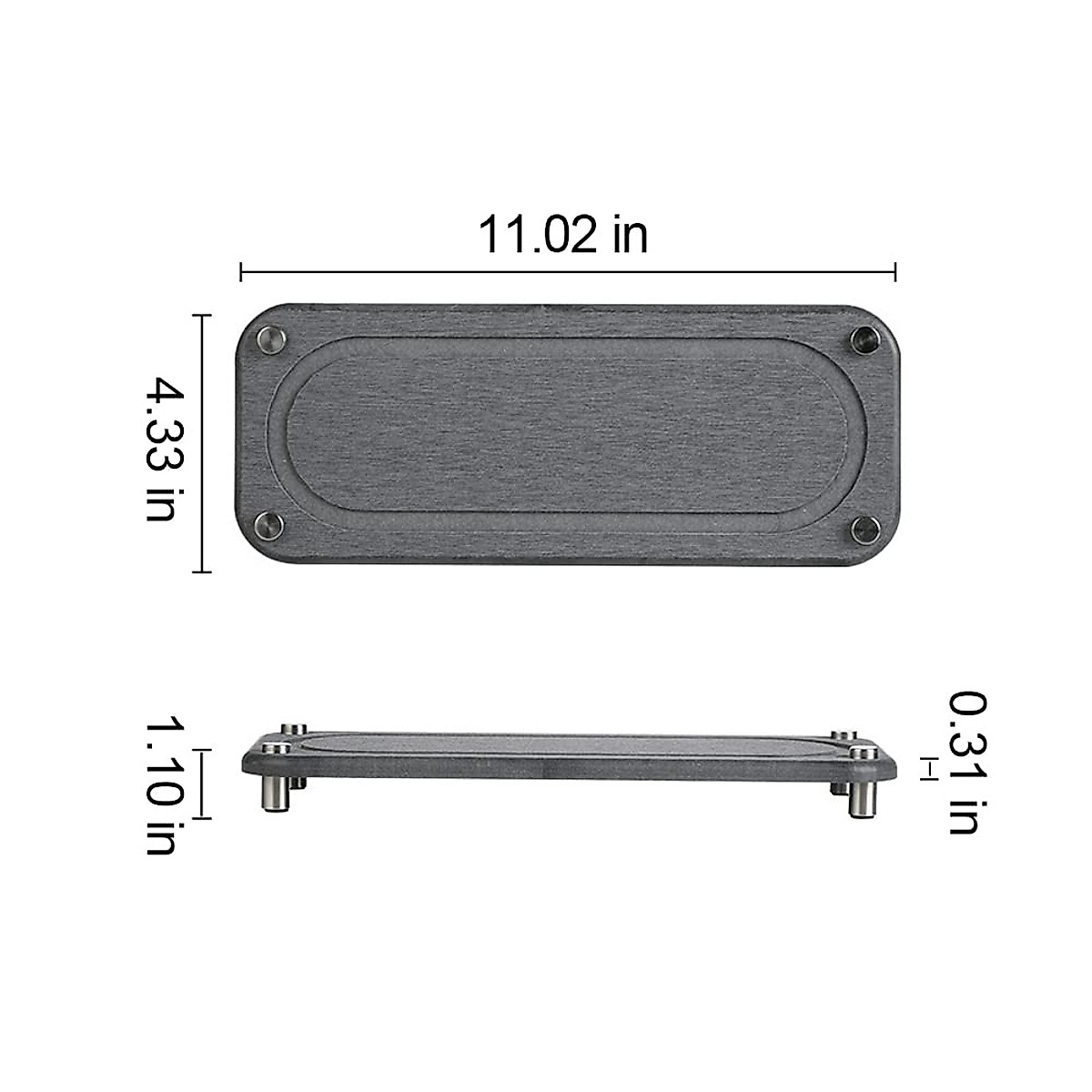 bukfen Instant Dry Sink Organizer, Bathroom Sink Fast Drying Stone,Diatomaceous Earth Sink Caddy for Kitchen Counter and Bathroom Counter, Dark Gray, Oval Groove(11.02x4.33x1.10in)