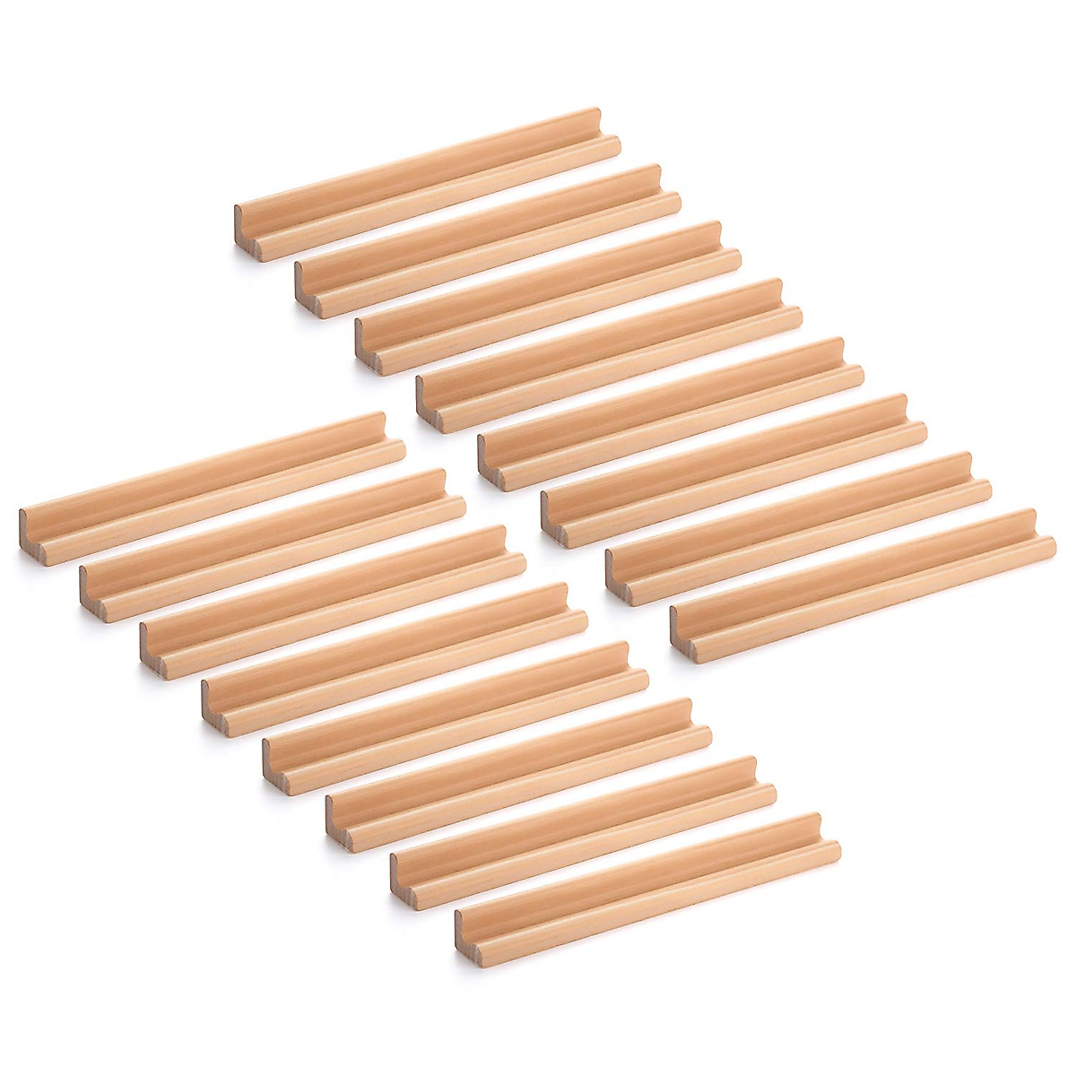 Gejoy 16 Pieces Wooden Tile Holders Replacement Rack Letter Racks Trays for Crafts and Game Stands