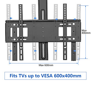 Suptek Mobile TV Cart Floor Stand for 32-70 inch TVs and LED LCD Screens Large Base Height Adjustable (ML1700S)