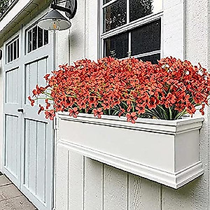 TUBULTHK Upgraded 10 Bundles Artificial Flowers, UV Resistant Fake Flowers No Fade Greenery Faux Plastic Fall Flowers