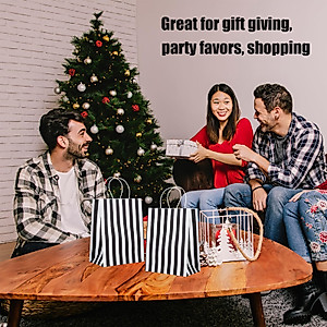 Ronvir Gift Bags 100pcs Paper Bags 8x4.75x10.5 Inches Black And White Bags, Shopping Bags, Retail Bags. Party Bags, Gift Bgas Medium Size