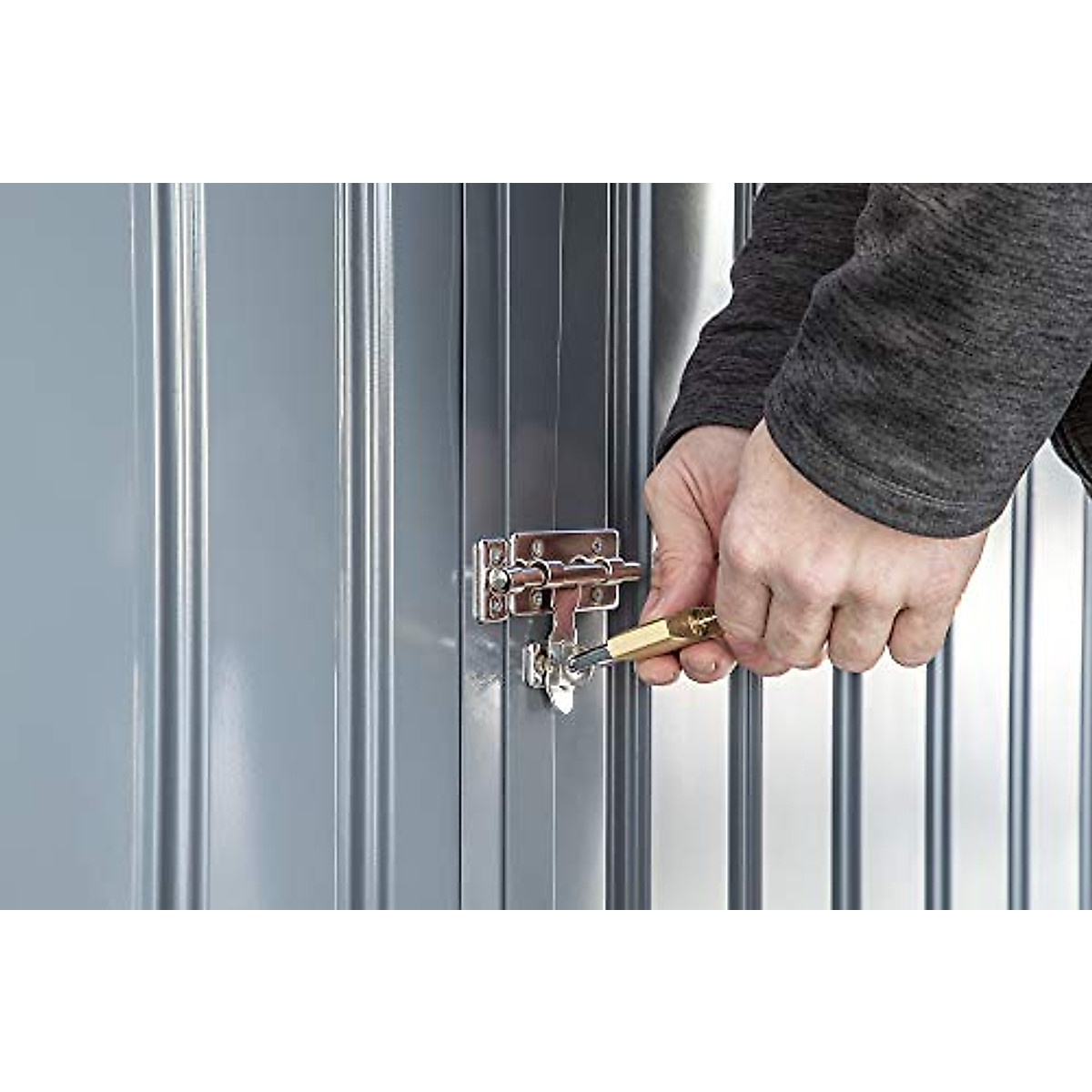 ARROW 6' x 3' Storboss Horizontal Outdoor Padlockable Steel Storage Shed, Charcoal