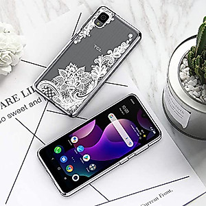 HAIJ (3 Pack) for TCL 30Z Case, Shock-Absorption Anti-Scratch Crystal Clear Soft TPU Bumper Protective Phone Case Cover for Alcatel TCL 30Z 30 Z 4G LTE T602DL, White Flower, Sun Flower, Purple Flower
