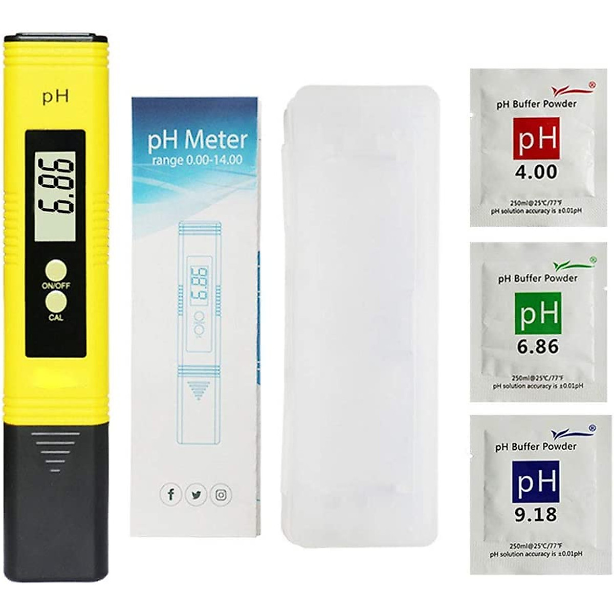 PH Meter - 0-14 PH Measurement Range PH Tester,Digital PH Meter Suitable for Accurate Testing of Drinking Water, Aquariums, Swimming Pools, Hydroponics (Yellow)