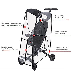 AnHuaYK Universal Baby Stroller Rain Cover - Weatherproof Shield to Safeguard Your Child from Wind and Rain