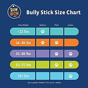 Bow Wow Labs 6" Bully Sticks for Dogs | 100% All Natural, Grass-Fed, Free-Range Beef | Low Odor | Long Lasting Chews | SafeFit | 10 Pack (Thin)