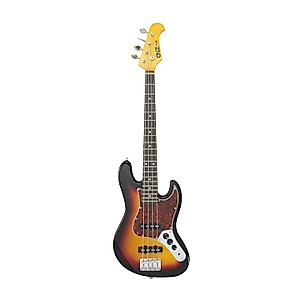 CNZ Audio JB Mini Electric Bass Guitar - Sunburst Body, Maple Neck, Rosewood Fingerboard & 3-Ply Tortoise Pickguard, 28.6" Short Scale Premium Pickups, Vintage Steel Bridge & Tuners - Pure Awesomeness