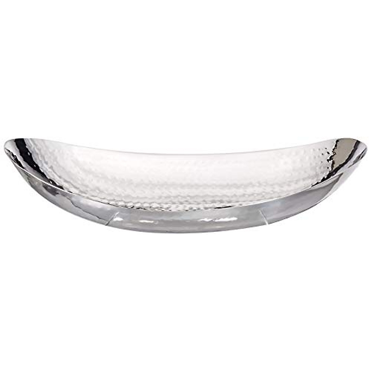 Elegance Hammered Oval Centerpiece Bowl, 17" x 9", Silver