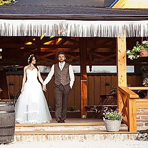 WILLBOND 6 Pieces 10 Feet Fringe Garland Foil Fringe Garland Metallic Tinsel Foil Garland Wall Hanging Fringe Banner for Wedding Birthday Parties Holiday Decorations and More (White)