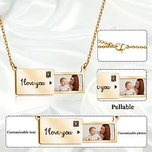 YINYIFANS Personalized Envelope Locket Necklace With Custom Izable Photo, Italian-Style Necklace, Ideal as an Gift for Couples/Women/Men/Mothers/Fathers/Families/Married/Couples/Birthday/Dogs/cat.