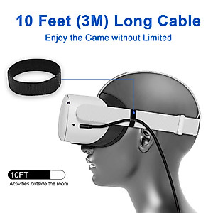 Kopatesun for Link Cable, Virtual Reality Headset Cable 10ft/3m USB 3.0 - c to C - Gaming PC VR - 3 Meters