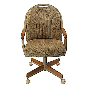 Caster Chair Company Britney Swivel Tilt Caster Dining Arm Chair in Wheat Tweed Fabric (1 Chair)