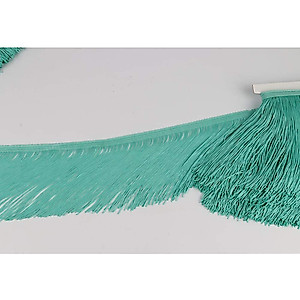 Heartwish268 Fringe Trim Lace Polyerter Fibre Tassel 6inch Wide 10 Yards Long for Clothes Accessories Latin Wedding Dress DIY Lamp Shade Decoration Black White Red(Pea Green)