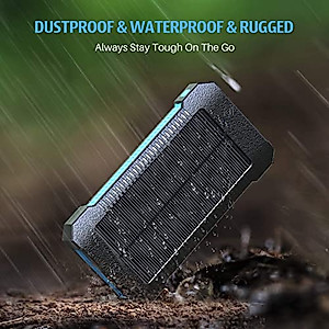 SSENBONO Solar Power Bank 30000 mAh, Wireless Portable Charger Solar Panel External Battery Type-C 5V Dual USB with LED Flashlight (Waterproof, Dustproof, Shockproof) Compatible with iOS & Android