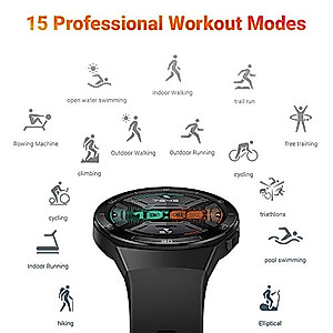 HUAWEI Watch GT 2e Bluetooth SmartWatch, Sport GPS 14 Days Working Fitness Tracker, Heart Rate Tracker, Blood Oxygen Monitor, Waterproof for Android and iOS, 46mm Graphite Black