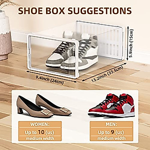 JONYJ 12 Pack Shoe Organizer, Clear Plastic Stackable Shoe Storage, Multifunctional Shoe Box, Universal Shoe Storage Boxes for Men and Women