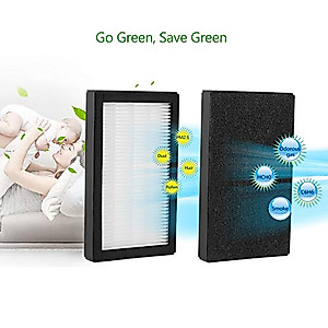 FLT4100 True HEPA Replacement Filter Size E for Guardian Technologies model AC4100 AC4100CA AC4150BL AC4150PCA AC4150P, 3 x Hepa Filter + 9 x Activated Carbon Pre-Filter