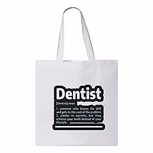 DENTIST DESIGN, Reusable Tote Bag, Lightweight Grocery Shopping Cloth Bag, 13” x 14” with 20” Handles