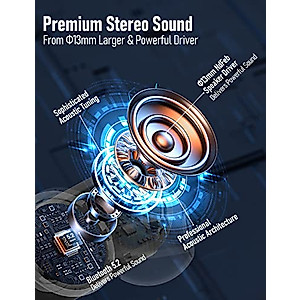 Audiovance SP301 True Wireless Earbuds Bluetooth 5.2 Earphones, Over Ear Headphones with Mic and Earhooks for Women Men Workout Running Sports Gym, 24H Battery Waterproof Ear Buds for iPhone Android.