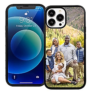 Guard Dog Custom iPhone 13 Pro Max Case - Custom Photo - Make Your Own Protective Hybrid Case (Black Case/Black Silicone)