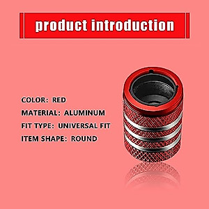 gunhunt 5 PCS Dog Paw Car Tire Caps, Tire Valve Stem Cap Cover, Aluminum Alloy Valve Cap, for Car, Truck, Motorcycle (Red)