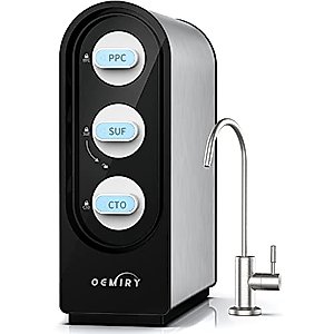 OEMIRY 0.01μm Ultra-Filtration Under Sink Water Filter System, 3-Stage High Capacity for Sink, Reduce Lead, Chlorine, Fluoride, Heavy Metals, Bad Taste & Odor