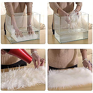 Briskaari Soft Fluffy Faux Sheepskin Fur Area Rugs,Rectangle Faux Fur Carpet for Living Room Bedroom Dining Room Nursery Foyer or Home Office Home Decor Floor Carpet (2.3ftx6ft, Pink)