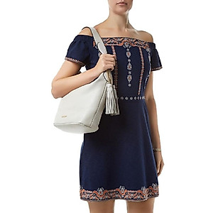 Michael Kors Womens Elana Lether Convertible Shoulder Bag (Cement)