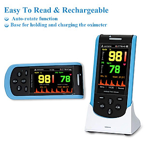 Viatom Handheld Pulse Oximeter for Adults, Up to 580 Hours of Storage Data Accurate SpO2 & Pulse Rate