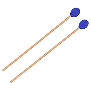 Marimba Mallets, Blue Medium Hard Mallets Yarn Head Keyboard Marimba Mallets with Maple Handle, Pack of 2