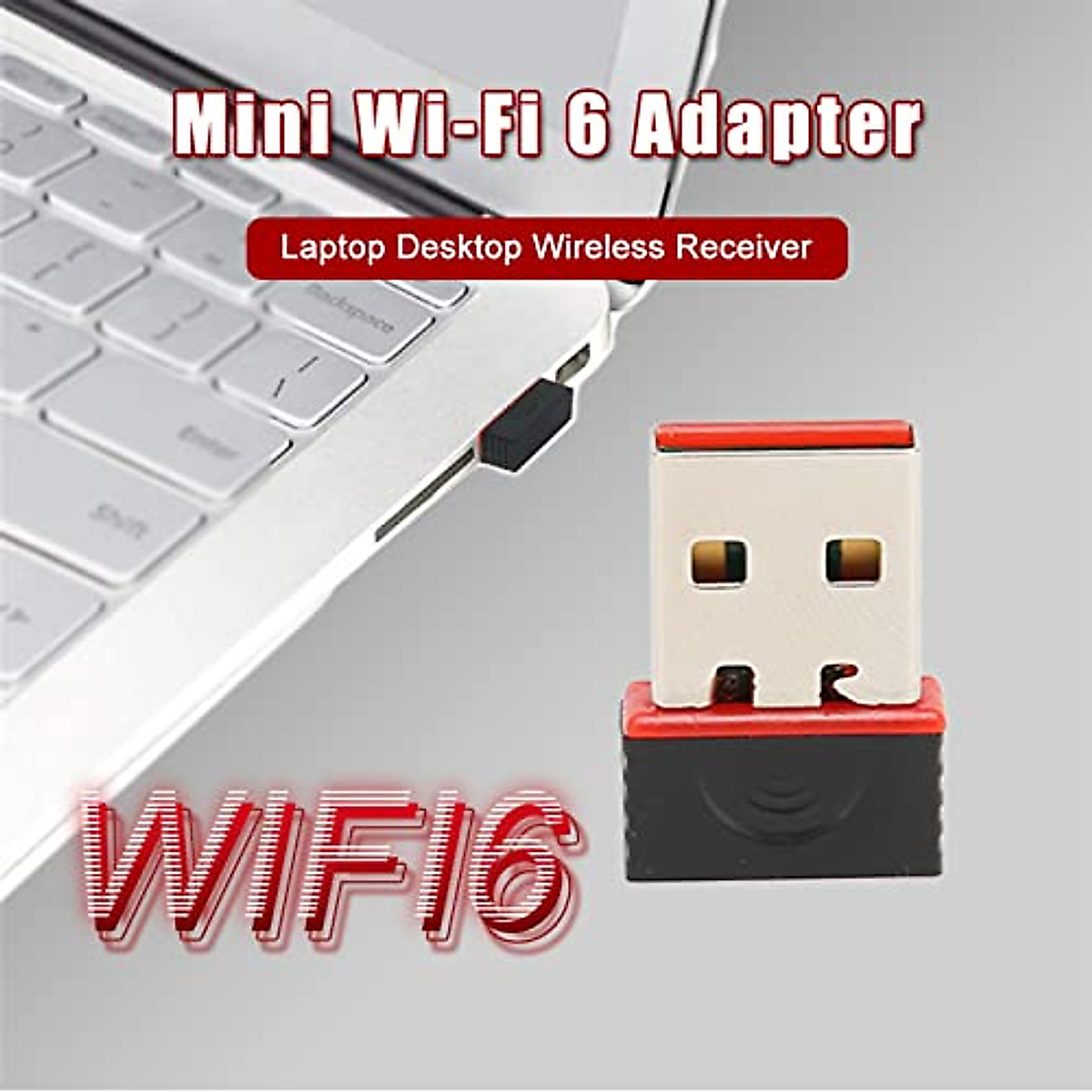USB WiFi 6 Adapter, 2.4GHz 802.11 B g n ax Wireless Network Adapter, 286Mbs Mini WiFi Dongle for Windows10 11, Large Coverage Area