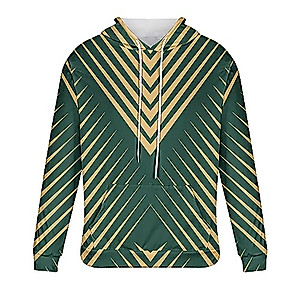 Comigeewa Sudaderas con capucha geométricas 3D unisex Sudadera con capucha de bolsillo delantero capucha Hip Hop Sudaderas larga,5-1-Green,XX-Large