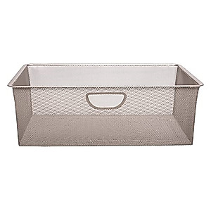 Closet Culture by Knape & Vogt 7.28 in. H x 16.65 in. W x 21.56 in. D Wire Mesh Basket in Champagne Nickel
