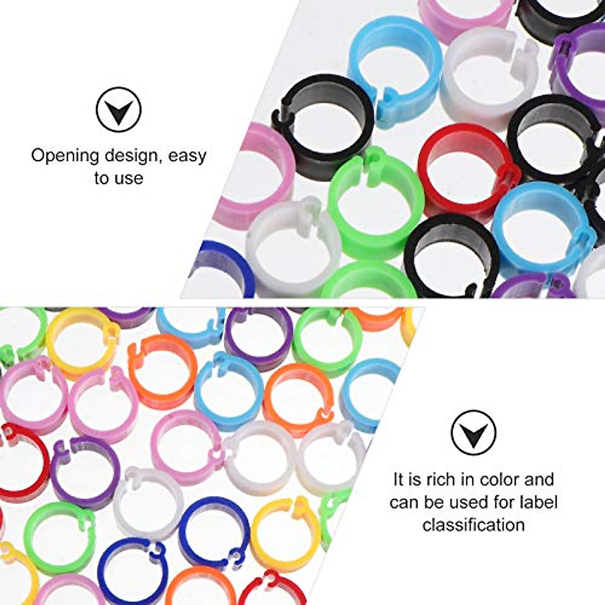 100Pcs Chicken Birds Leg Rings: Poultry Leg Bands, Chicken Birds Identify Clip on Leg Rings Band (Random Color)
