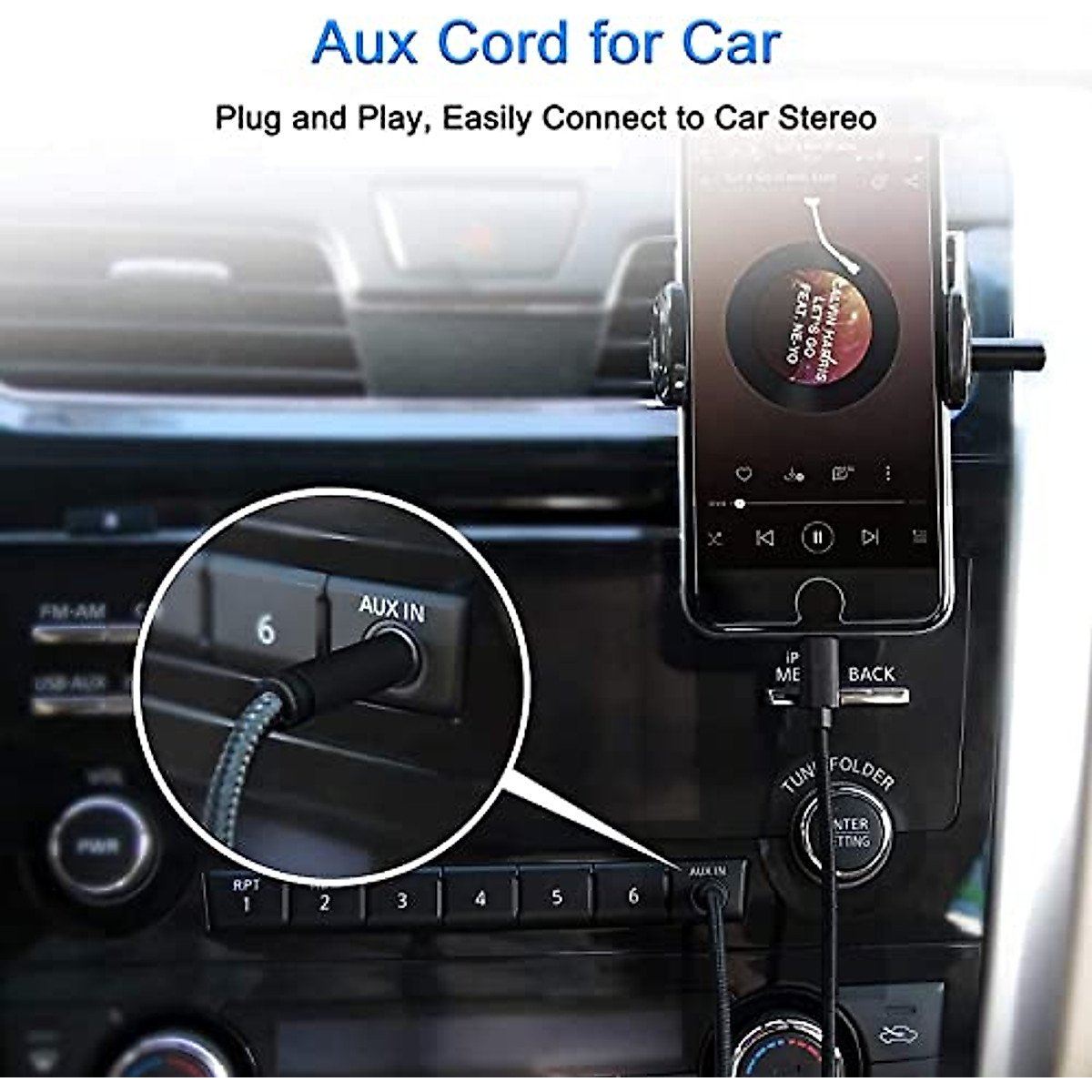Aux Cord for iPhone Car Adapter,3.3Ft [Apple MFi Certified] Lightning to 3.5mm Aux Audio Cable Compatible with iPhone14/13/12/11/XS/XR/X 8 7 6/iPad/iPod to Car/Home Stereo,Speaker,Headphone All iOS