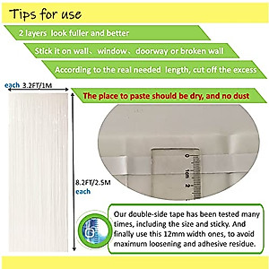 Buyuget 2 Pack Large 3.2 x 8.2 ft White Tinsel Fringe Backdrop Curtain Party Decoration - Doorway Streamer Curtain Photo Backdrop for Birthday Wedding Engagement Party Decor