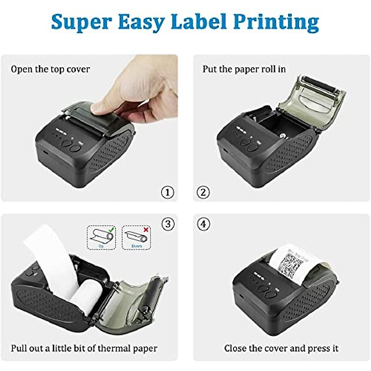 NETUM Bluetooth Receipt Printer, 58mm Mini Thermal POS Printer Portable Personal Bill Printer 2 inches for Restaurant Sales Retail Compatible with Android