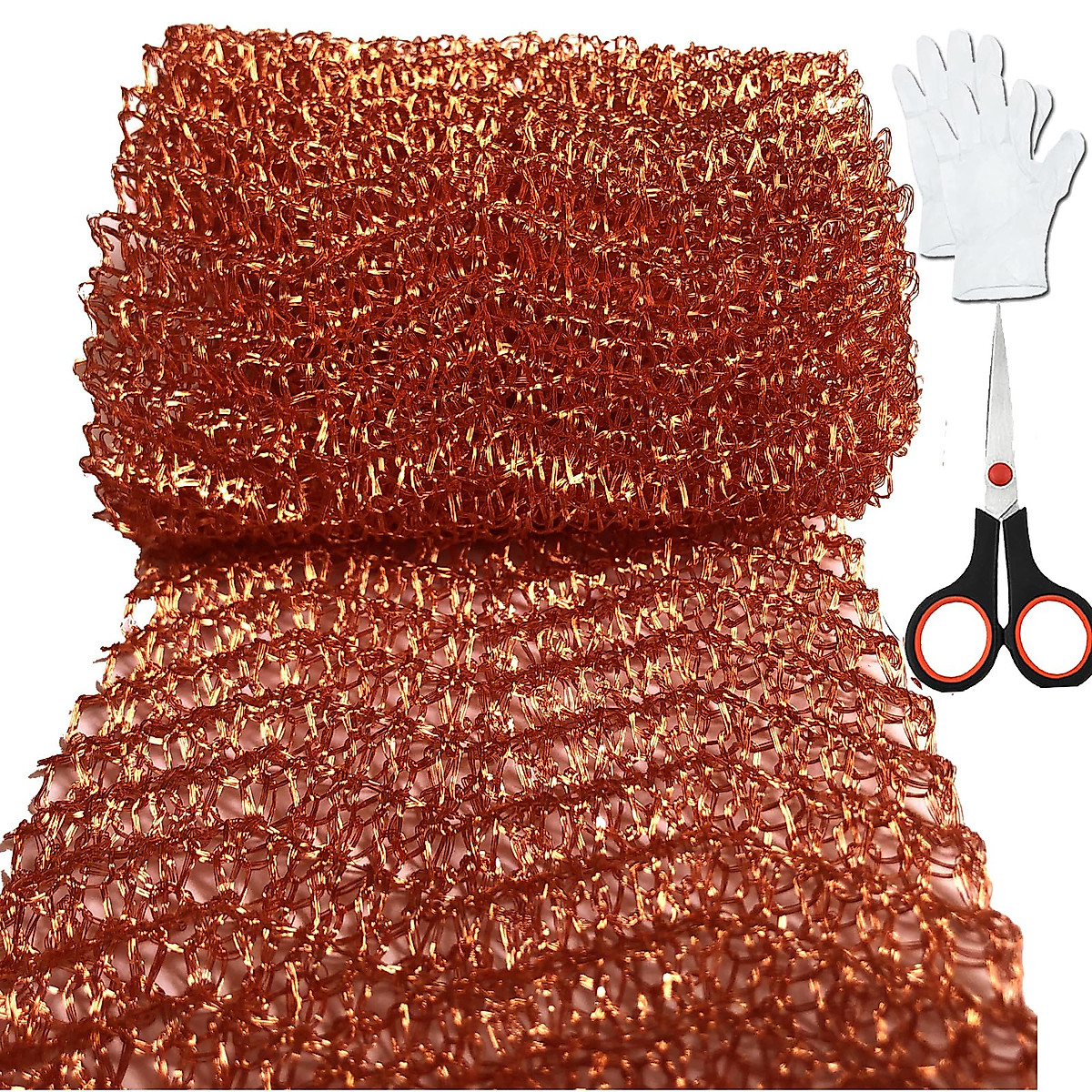 Copper Mesh, Rodent Mesh Sturdy Pure Copper Stuff-fit Wire Mesh for Gap Copper Blocker Fill Fabric 5" x 47"