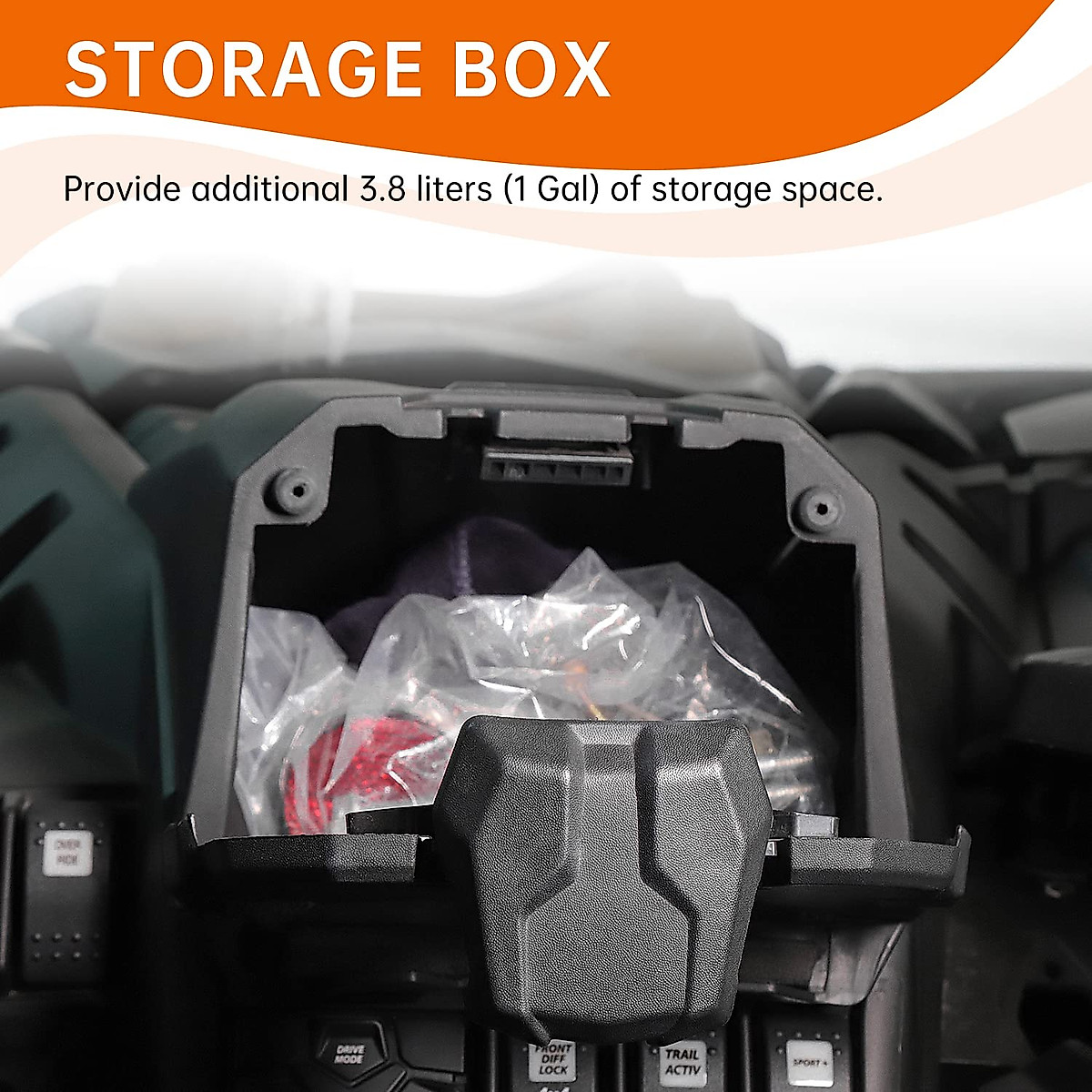 CUSAUTV X3 Electronic Device Tablet Phone Holder GPS Mount Compatible with 2017-2024 Can Am Maverick X3 / X3 Max DS MR RC Turbo R Accessories with Storage Box Organizer Tray,Replace for #715002874