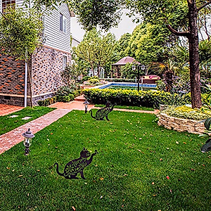 SS SUNSBELL Garden Decor, Cat Planter Acrylic Stakes Lawn Art Cat Silhouette Themed Gifts for Women Outdoor Home Decor Cutouts Black Cat Figurine for Cat Lovers Outdoor Lovers