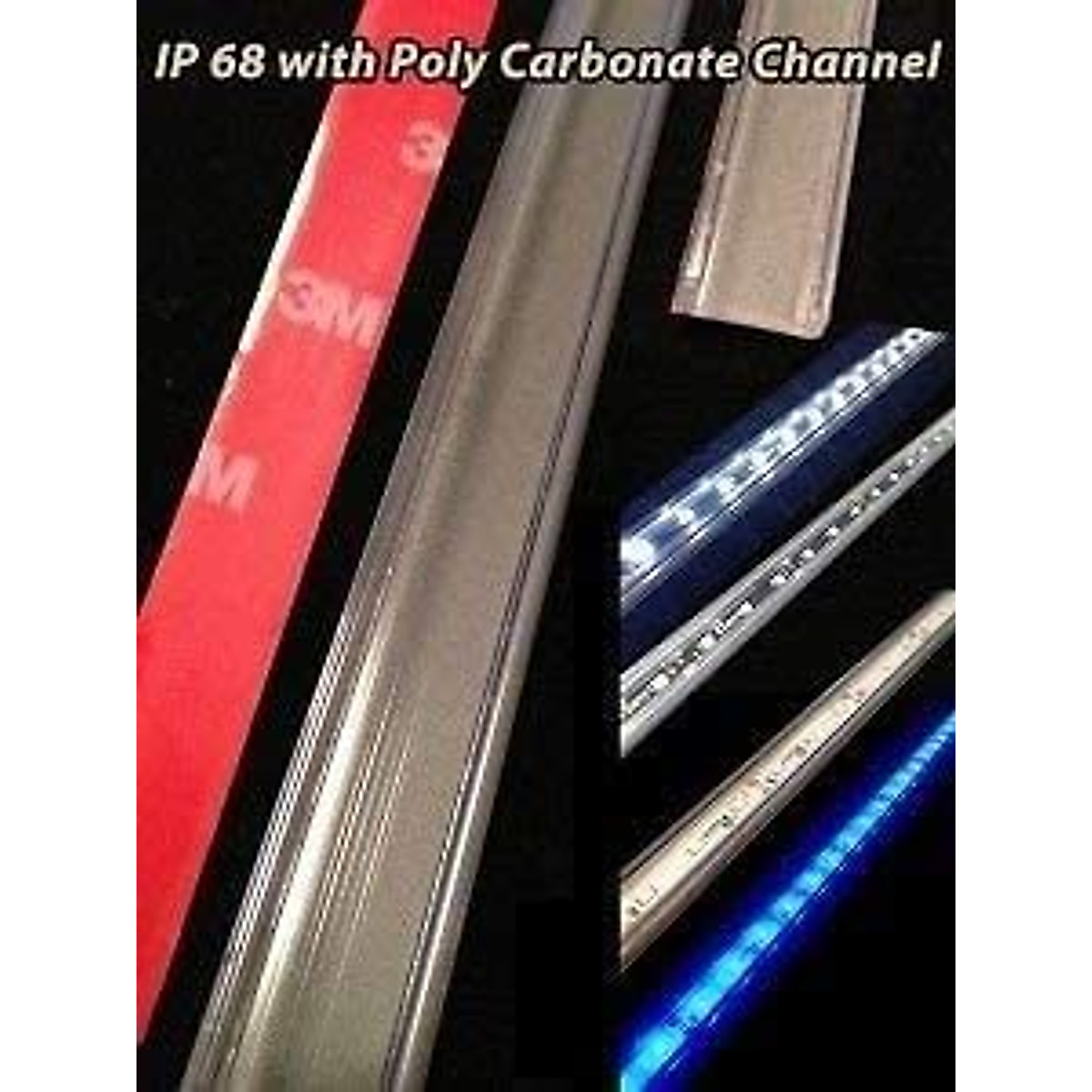 RecPro RV Camper Motorhome Travel Trailer 16' White LED Awning Party Light w/Mounting Channel & White PCB 12v Light