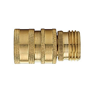 M MINGLE Garden Hose Quick Connect Fittings, 3/4 Inch GHT Solid Brass, Quick Connector Set, 2-Pack
