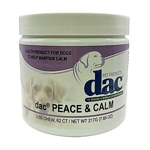 dac Peace and Calm Soft Chews- Helps Promote Relaxation, Reduce Anxiety, Stress, Noise Anxiety, and Motion Sickness with Travel.